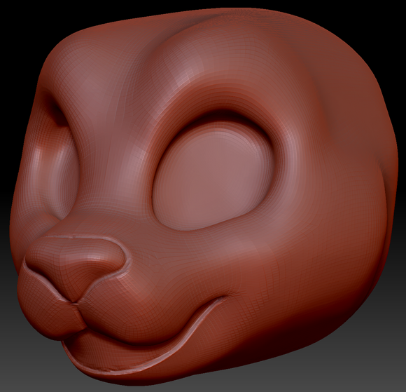 Kemono Toony Feline Static Jaw Head Base Variant 3 – FuzzButt Fursuits