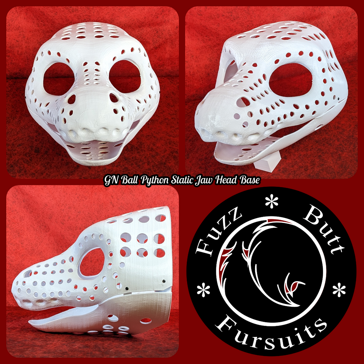Gender Neutral Ball Python Static Jaw Head Base – FuzzButt Fursuits