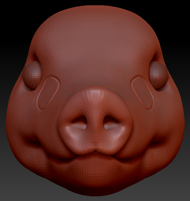 Cartoon Realistic Pig Head
