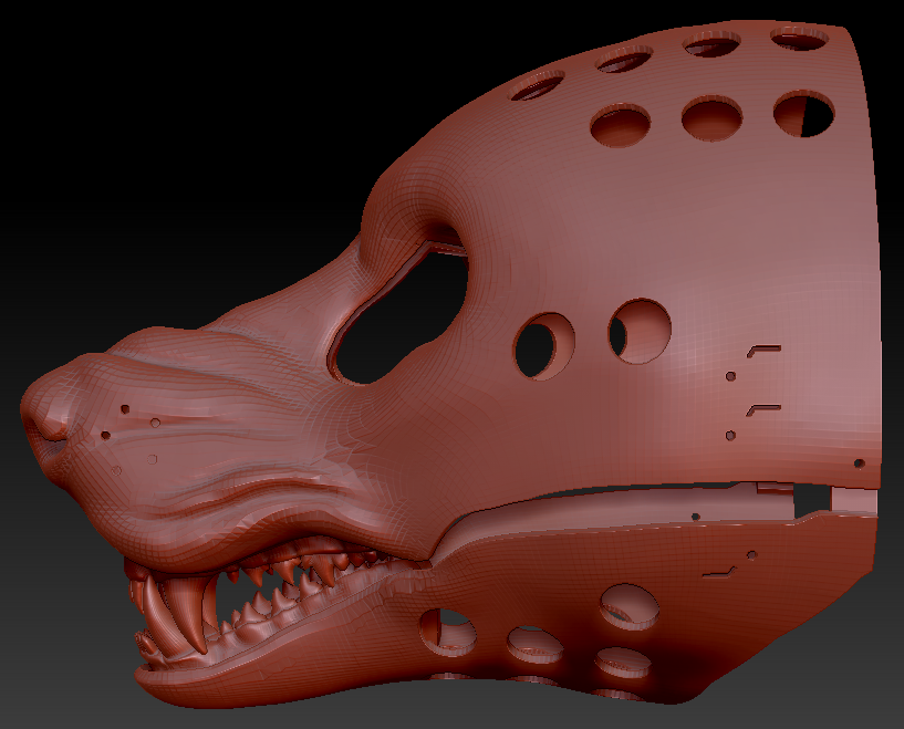 Realistic Wolf Head Base Variant 1 · FuzzButt Fursuits